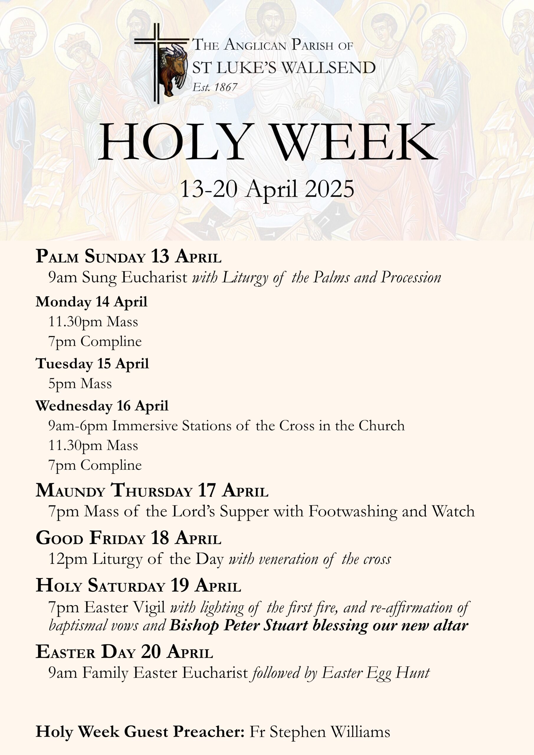 Holy Week Service Times 2025 | St Luke's Wallsend