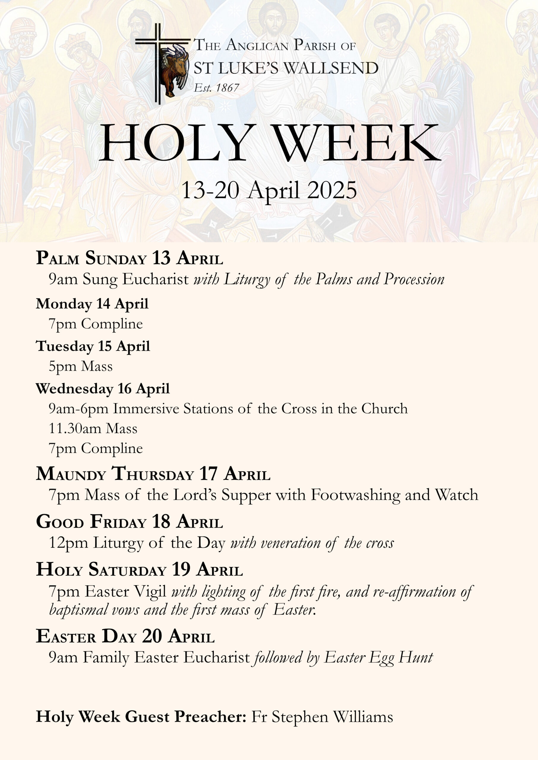 Holy Week Service Times 2025 | St Luke's Wallsend